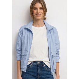 Street One Damen Kurzjacke, blau, Gr. 38, unifarben, Stoff, 65% Viskose, 35% Nylon, Jacken, mit Taschen-Detail