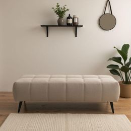 DOMO collection Hocker &raquo;Trento, mit Kufenfu&szlig; oder Einzelfu&szlig;&laquo; Fu&szlig;h&ouml;he passend f&uuml;r g&auml;ngige Saugroboter! grau Luxus-Microfaser (100% Polyester);Struktur 