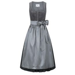 N&uuml;bler N&Uuml;BLER Damen Dirndl "Dirndl lang Florentine", grau, Gr. 52, Obermaterial: 99% Baumwolle CO. 1% Elasthan EL., Kleider