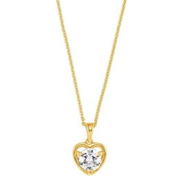 Amor Damen Kette mit Anh&auml;nger &raquo;Herz&laquo; mit Zirkonia (synth.) gold Silber 925 (Sterlingsilber), L: 45