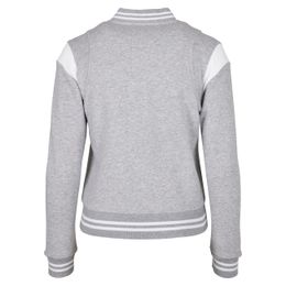 Urban Classics Damen Collegejacke "Urban Classics Damen Ladies Organic Inset College Sweat Jacket", grau, Gr. L, unifarben, 100% Baumwolle, Jacken