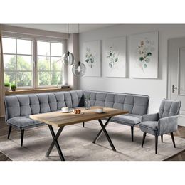 exxpo - sofa fashion Essbank &raquo;Mocca Essbank, Sitzbank&laquo; hoher Sitzkomfort, bequem und elegant, hochwertige Detailverarbeitung grau B/H/T: 260cm x 94cm 