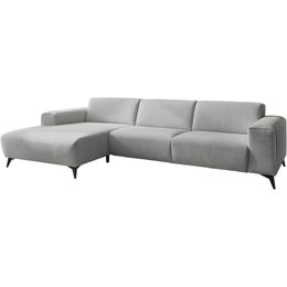 Die PlanBar Ecksofa &raquo;MP-IN24031&laquo; SoftSitz-Kaltschaumpolsterung, wahlweise mit motorischer Vorziehbank grau 100% Polyester B/H/T: 298cm x 75cm x 174cm,