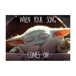 Komar Bild &raquo;Mandalorian The Child Music&laquo; Disney Star Wars 1 Stk. tlg. Wandbild zur Dekoration im Kinderzimmer - ohne Rahmen bunt Holz, Papier B/H/T: 40cm x 