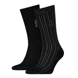 Calvin Klein Herren Socken &raquo;CK MEN SOCK PATTERN LINES&laquo; 2 Paar schwarz Einheitsgr&ouml;&szlig;e