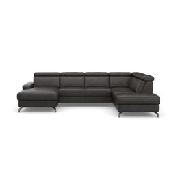 Sit & More sit&more Wohnlandschaft &raquo;Scarlett U-Form&laquo; inklusive Kopfteilverstellung, optional Schlaffunktion & Bettkasten grau B/H/T: 333cm x 226cm, Luxus-