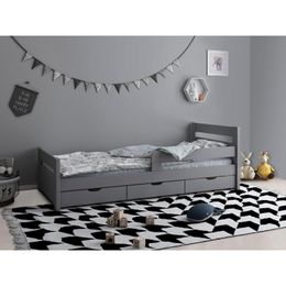 OTTO home Kinderbett &raquo;"TIMMO ", inklusive 3 Schubk&auml;sten&laquo; bodentief, mit Rausfallschutz, zertifiziertes Massivholz grau Liegefl&auml;che L&auml;nge B: 200cm x 