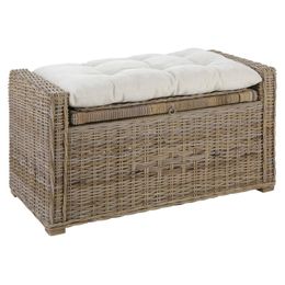 Home Affaire Sitztruhe &raquo;Sch&ouml;nerempfang&laquo; Rattan-Bank, OTTOs Choice, Belastbar bis max. 80 Kg, mit Stauraum grau B/H/T: 90cm x 51cm x 45cm