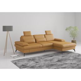 Sit & More sit&more Ecksofa &raquo;Morris L-Form, inkl. Sitztiefenverstellung&laquo; wahlweise mit Armteilverstellung, Schlaffunktion & Bettkasten gelb B/H/T: 275cm x 82cm x