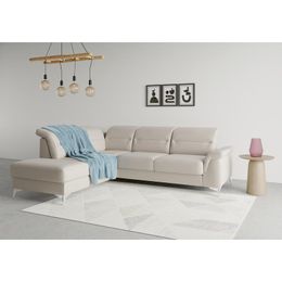 Sit & More sit&more Ecksofa &raquo;Sinatra L-Form&laquo; mit Ottomane, optional mit Kopfteilverstellung und Armteilfunktion grau 100% Polyester B/H/T: 251cm x 85cm x 220cm, 