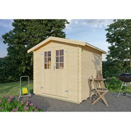 Kiehn-Holz Gartenhaus &raquo;Eisberg 3&laquo; beige Holzwerkstoff Fu&szlig;boden im Gartenhaus, Dachschindeln