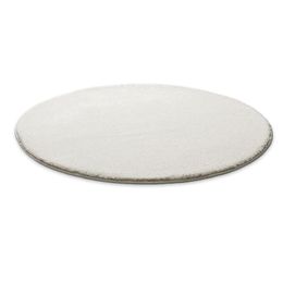 Wecon Home Hochflor-Teppich &raquo;Manta&laquo; rund 25 mm H&ouml;he Langflor, maschinell gewebt, robust, Wohn- & Schlafzimmer, einfarbig beige Polyester &Oslash; 120cm 1 Stk