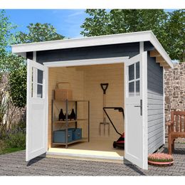 Weka Gartenhaus &raquo;179 Gr.1&laquo; grau Massivholz Fu&szlig;boden im Gartenhaus, ohne Dacheindeckung