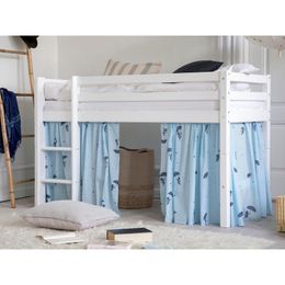 Hoppekids Spielbett &raquo;ECO Dream&laquo; Massivholz, wahlweise in 2 Gr&ouml;&szlig;en und 4 Farben, Matratze w&auml;hlbar blau Vorhang: 100% Baumwolle, Matratzenbezug: 100% Baumwolle, 