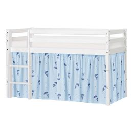 Hoppekids Spielbett &raquo;ECO Dream&laquo; Massivholz, wahlweise in 2 Gr&ouml;&szlig;en und 4 Farben, Matratze w&auml;hlbar blau Vorhang: 100% Baumwolle, Matratzenbezug: 100% Baumwolle, 