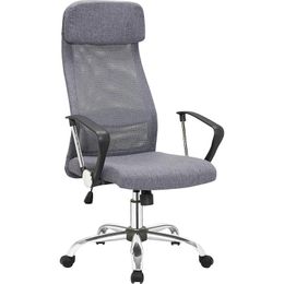 Salesfever Drehstuhl &raquo;Komfortabler Stuhl f&uuml;rs B&uuml;ro&laquo; () Charmantes Design mit Schmetterlingsmechanismus grau Stoff B/H/T: 62cm x 118cm x 60cm, 