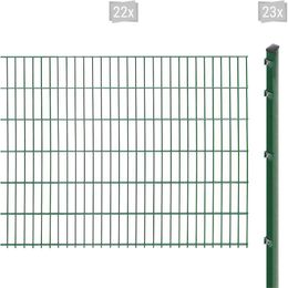 Arvotec Doppelstabmattenzaun &raquo;EXCLUSIVE 123 zum Einbetonieren&laquo; Zaunh&ouml;he 123 cm, Zaunl&auml;nge 2 - 60 m gr&uuml;n Kunststoff, Stahl H/L: 123cm x 44m, Pfosten: 23 Stk.