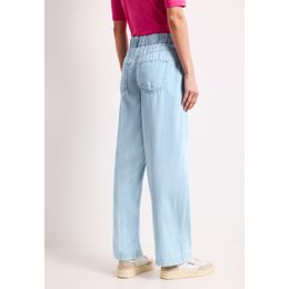 Street One Damen Loose-fit-Jeans, blau, Gr. 34, unifarben, Jeans, 58% Lyocell, 42% Baumwolle, Jeans, im Denim Look