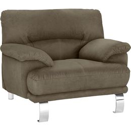 Trendmanufaktur Sessel &raquo;Cecilia II, Loungesessel in italienischem Design&laquo; breite und bequeme Armlehnen braun Microfaser Vintage (100% Polyester);