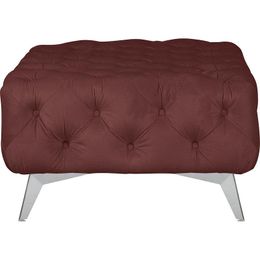 Home Affaire Polsterhocker &raquo;Amaury&laquo; Chesterfield-Optik, Breite 80cm, Fu&szlig;farbe w&auml;hlbar rosa Struktur (100% Polyester);Samtoptik (100% Polyester) B/H/T: