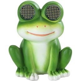 Maximex LED Dekofigur &raquo;Modell Blinky Eyes Frosch&laquo; Warmwei&szlig; solarbetriebene Gartenfigur mit leuchtenden Augen, f&uuml;r Garten & Balkon H: 13,5cm