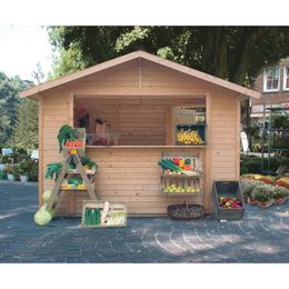 Karibu Gartenhaus &raquo;Verkaufshaus 2 naturbelassen&laquo; aus hochwertiger nordischer Fichte beige Holzwerkstoff Einheitsgr&ouml;&szlig;e