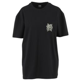 Urban Classics Damen T-Shirt "Urban Classics Ladies Cotton Logo Shirt", schwarz, Gr. L, bedruckt, 100% Baumwolle, Shirts