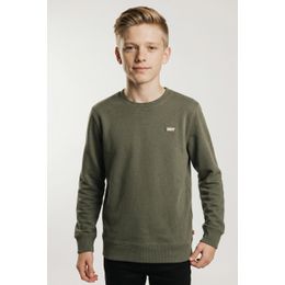 LEVI'S KIDS Jungen Sweatshirt "LVB MINI LOGO CREWNECK SWEAT", gr&uuml;n, Gr. 12, unifarben, Sweatware, Obermaterial: 60% Baumwolle, 40% Polyester,