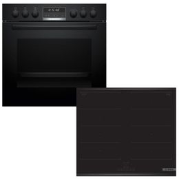 Bosch Induktions Herd-Set &raquo;HEG578BB4&laquo; Knusper-AirFry & m&uuml;helose Pyrolyse-Selbstreinigung des Ofens schwarz