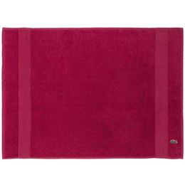 Lacoste Badematte &raquo;LLECROCO&laquo; H&ouml;he 3 mm schnell trocknend mit Label-Applikationen rot Baumwolle (50cm x 70cm ), 1 Stk.