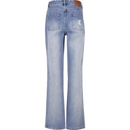 Karl Kani Damen Bequeme Jeans "Karl Kani Karl Kani OG Five Pocket Straight Leg Denim vintage"midblau, Gr. 27, unifarben, 100% Baumwolle, Jeans