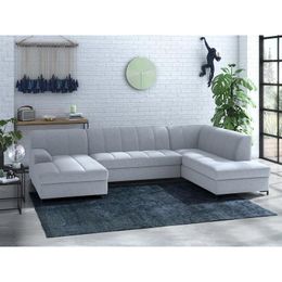 Home Affaire Wohnlandschaft &raquo;Balme, moderne Formensprache, zeitloses Design, U-Form&laquo; Inkl. Zierkissen, wahlweise mit Bettfunktion grau 95% Polyester, 