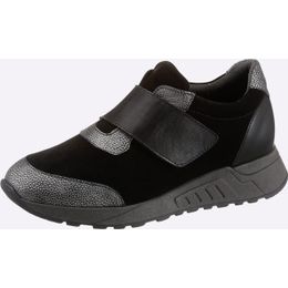 Heine Damen Sneaker, Gr. 40, schwarz-wei&szlig;, Glattleder, Leder, Rindsleder, Veloursleder, Schuhe