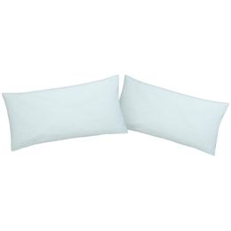 OTTO home Kissenbez&uuml;ge &raquo;Luisa&laquo; aus 100% Baumwolle, mit Rei&szlig;verschluss, atmungsaktiv, uni blau Renforc&eacute;, Renforc&eacute; B/L: 40cm x 80cm, 2 Stk., Renforc&eacute;