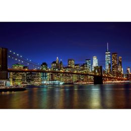 papermoon Fototapete &raquo;BROOKLYN BRIDGE-NEW YORK CITY SKYLINE&laquo; bunt Vlies B/L: 2m x 1,49m, Bahnen: 4 Stk.