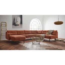 OTTO home Wohnlandschaft &raquo;Nordfyn U-Form&laquo; edles Design in 3 Bezugsqualit&auml;ten braun Luxus-Microfaser Lederoptik (100% Polyester);Struktur weich (100% 