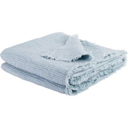 ZOEPPRITZ1828 Wohndecke &raquo;Honeybee&laquo; Leinenplaid im Waffelpique blau Leinen B/L: 170cm x 230cm