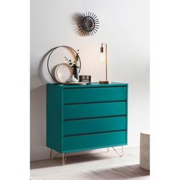 Salesfever Kommode &raquo;Bolton - Stilvolles Sideboard&laquo; in tollen Farben, Sideboard, Flurschrank, Anrichte blau MDF, Metall B/H/T: 90cm x 90cm x 40cm, 4 