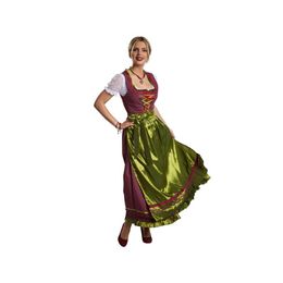 TecTake Maxi-Dirndl Ruhpolding Modell 2 in rot/gr&uuml;n | Gr.: XL