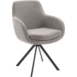 Musterring Esszimmerstuhl &raquo;Tavia&laquo; (Set) 2 Stk.Stativgestell Eisen schwarz, Drehfunktion optional, diverse Farben grau B/H/T: 62cm x 86cm x 66cm, 2 Stk., Chenille
