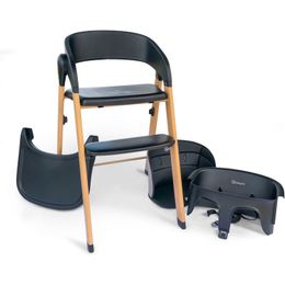 BABYGO Hochstuhl &raquo;Levels, black wood optic&laquo; () platzsparend zusammenklappbar schwarz B/H/T: 63cm x 86cm x 43cm