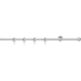 GOOD LIFE Gardinenstange &raquo;BOLA&laquo; &Oslash; 16 mm 1 l&auml;ufig-l&auml;ufig Fixma&szlig; mit Ringen grau Kunststoff, Metall B/L: 240cm &Oslash; 16mm, 1 l&auml;ufig