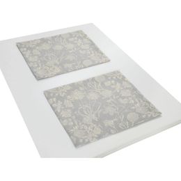 Adam Platzset &raquo;Flower Cuv&eacute;e Light&laquo; grau Obermaterial: 100% Baumwolle B/L: 30cm x 40cm, 2 Stk., Bio-Baumwolle, eckig