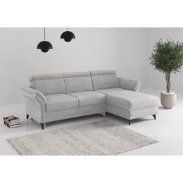 Sit & More sit&more Ecksofa &raquo;Glendale, L-Form&laquo; inkl. Kopfteilverstellung,wahlweise mit Vorziehsitz und Bettkasten grau 90% Polyester, 10% Polyamid B/H/T: 253cm x