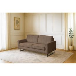 OTTO home 2-Sitzer &raquo;Pinto, 166 cm, Cord, Chenille, Lederoptik&laquo; mit Keder, schwarze Metallf&uuml;&szlig;e, Wellenunterfederung braun 92% Polyester, 8% Nylon B/H/T