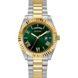 Guess Herren Quarzuhr &raquo;CONNOISSEUR&laquo; Armbanduhr, Herrenuhr, Datum, Wochentag, Edelstahlarmband silber Einheitsgr&ouml;&szlig;e
