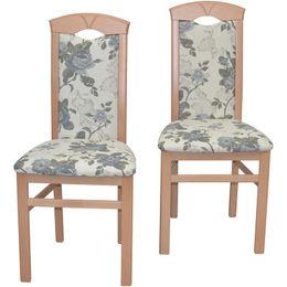 HOFMANN LIVING AND MORE Esszimmerstuhl (Set) 2 Stk. beige Polyester B/H/T: 45cm x 95cm x 49cm, 2 Stk., Polyester Webstoff gemustert