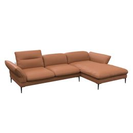 FLEXLUX Ecksofa &raquo;Salino, Funktionssofa mit Recamiere, Relaxsofa, Ecksofa&laquo; Sofa mit Arm- und Kopfteil-Verstellungen, Kaltschaum & Stahl-Wellen braun B/