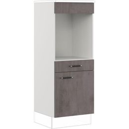 IMPULS K&Uuml;CHEN Backofenumbauschrank &raquo;"Prag", Breite/H&ouml;he: 60/147,5 cm, mit Soft-Close&laquo; vormontiert, mit Schubkasten, mit verstellbarem Fachboden grau 