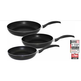 ELO Pfannen-Set &raquo;Ducto 3 teilig&laquo; Aluminium Set, je 1 Pfanne &Oslash; 20/24/28 cm, 3 Stk. tlg. Induktion schwarz &Oslash; 20cm + H&ouml;he 4,5cm
